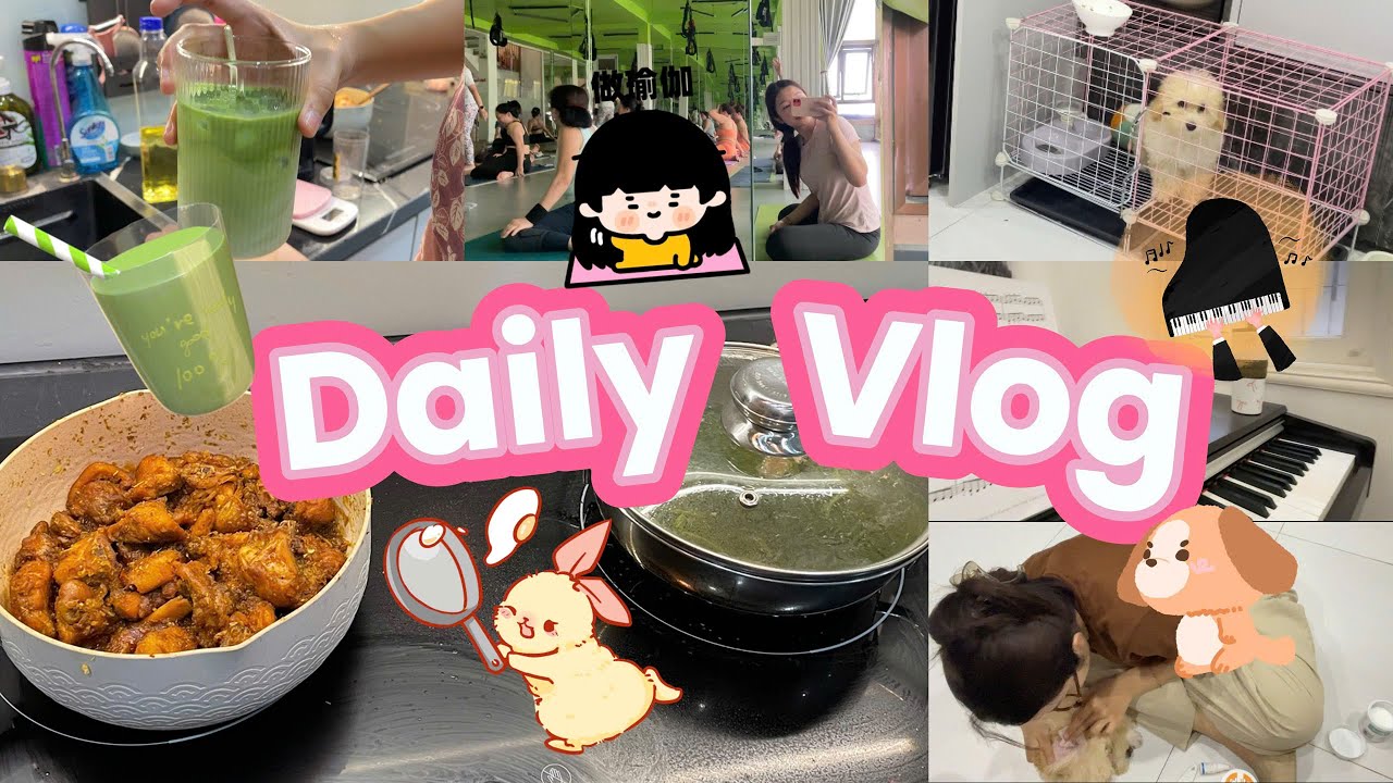 daily vlog | 5AM yoga, cooking, piano - YouTube