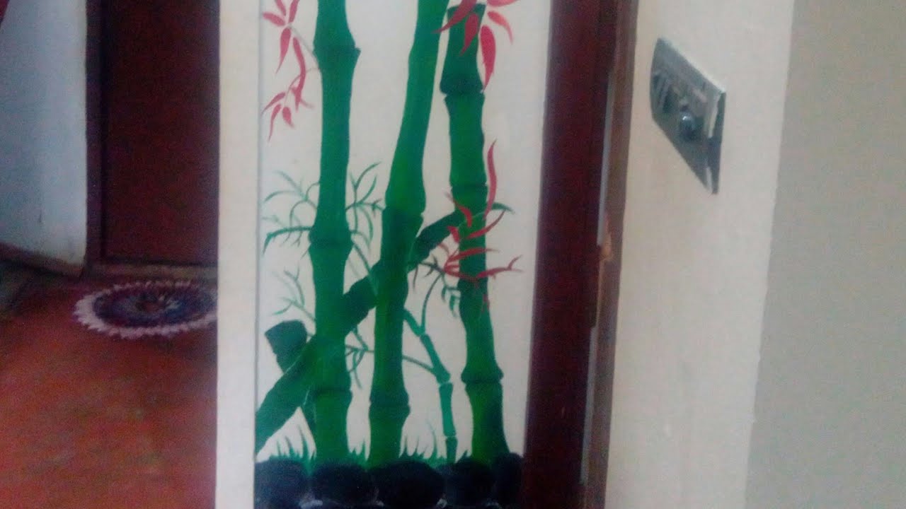 How to easy draw living bamboo in a wall - YouTube