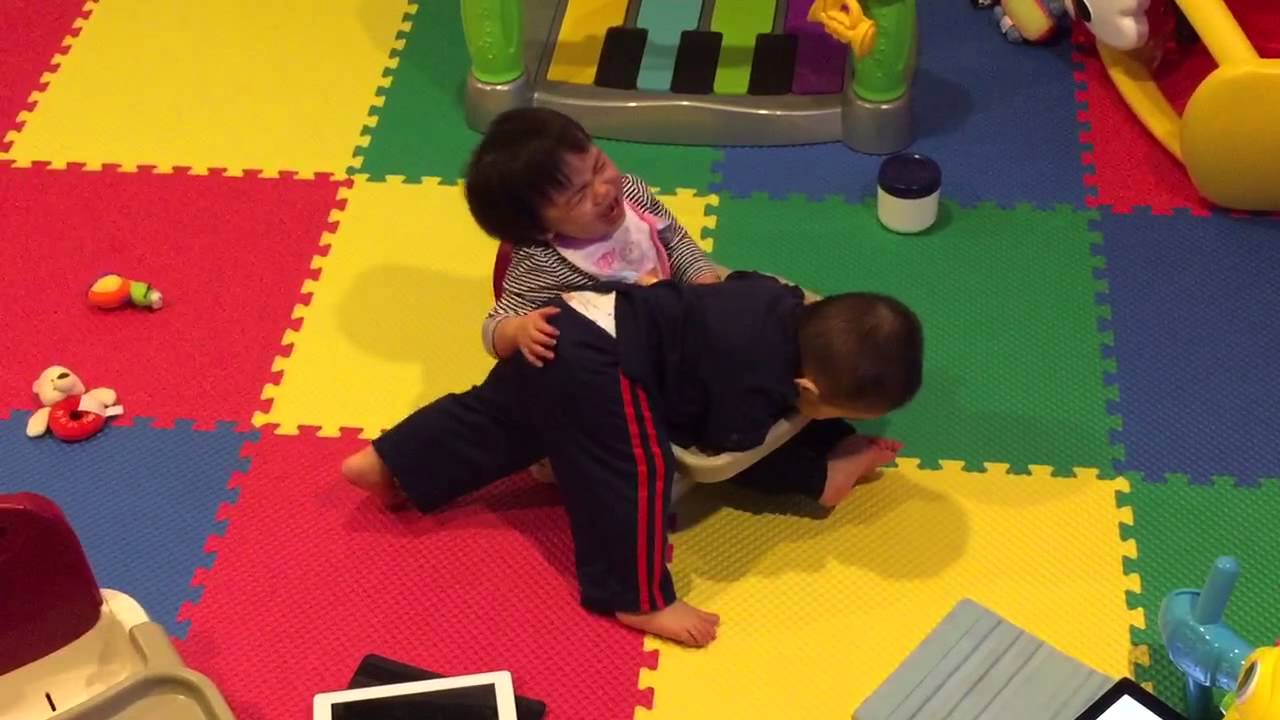 Twin Brother Bully Sister. 15 Months. - YouTube