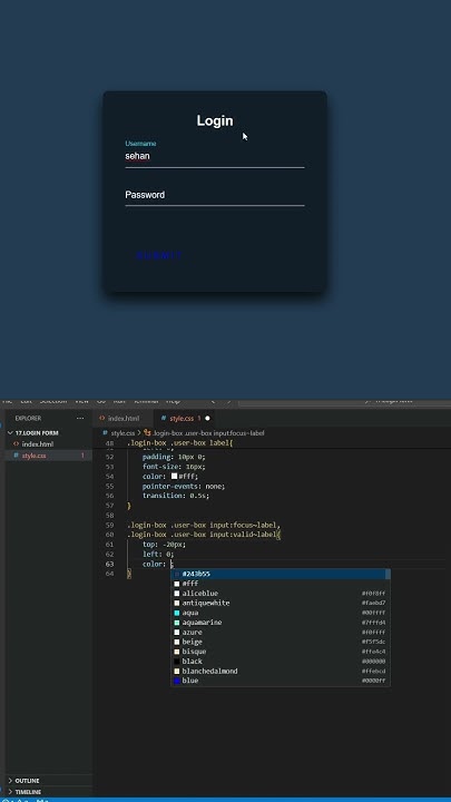 Login Form With Gloaming Button 💻📝 Html Css Animation Codinglife Youtube