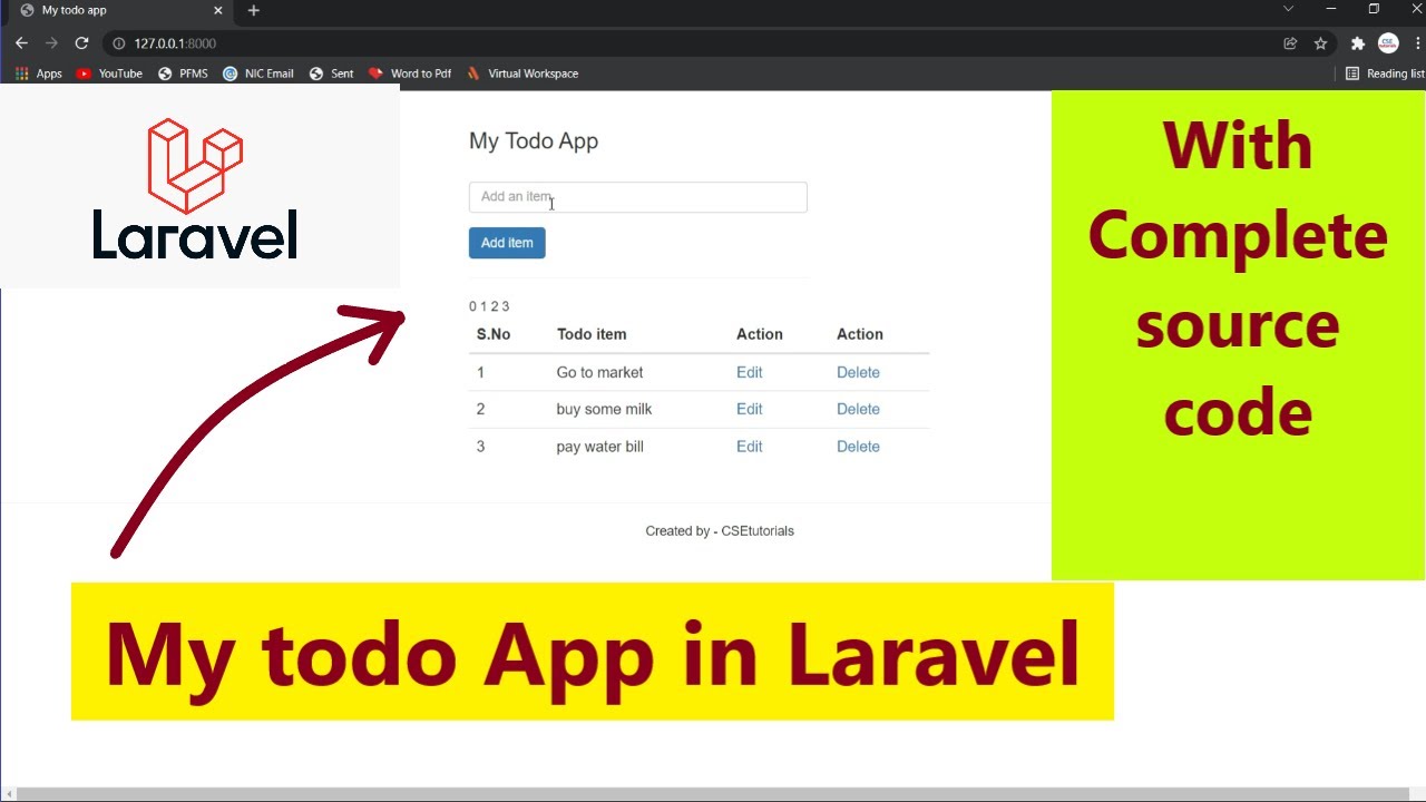 My Todo App In Laravel In Hindi My Todo List In Laravel Csetutorials Youtube 0994