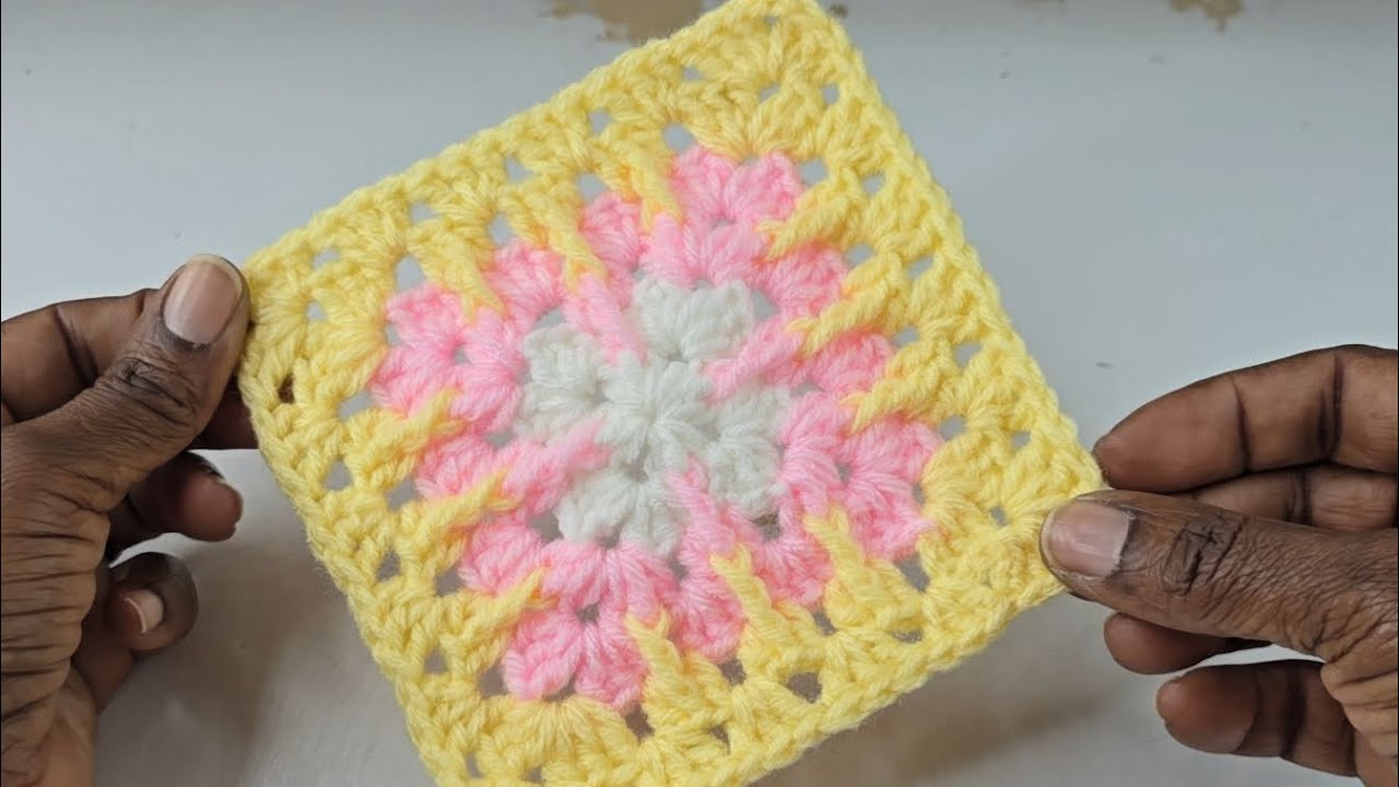 How to Crochet Mosaic Granny Square | Step by Step Tutorial - YouTube