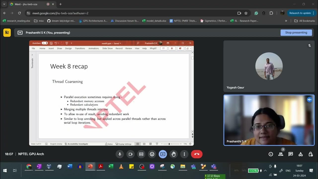 Week 9 live session | NPTEL | CS30 | GPU Architectures and Programming - YouTube