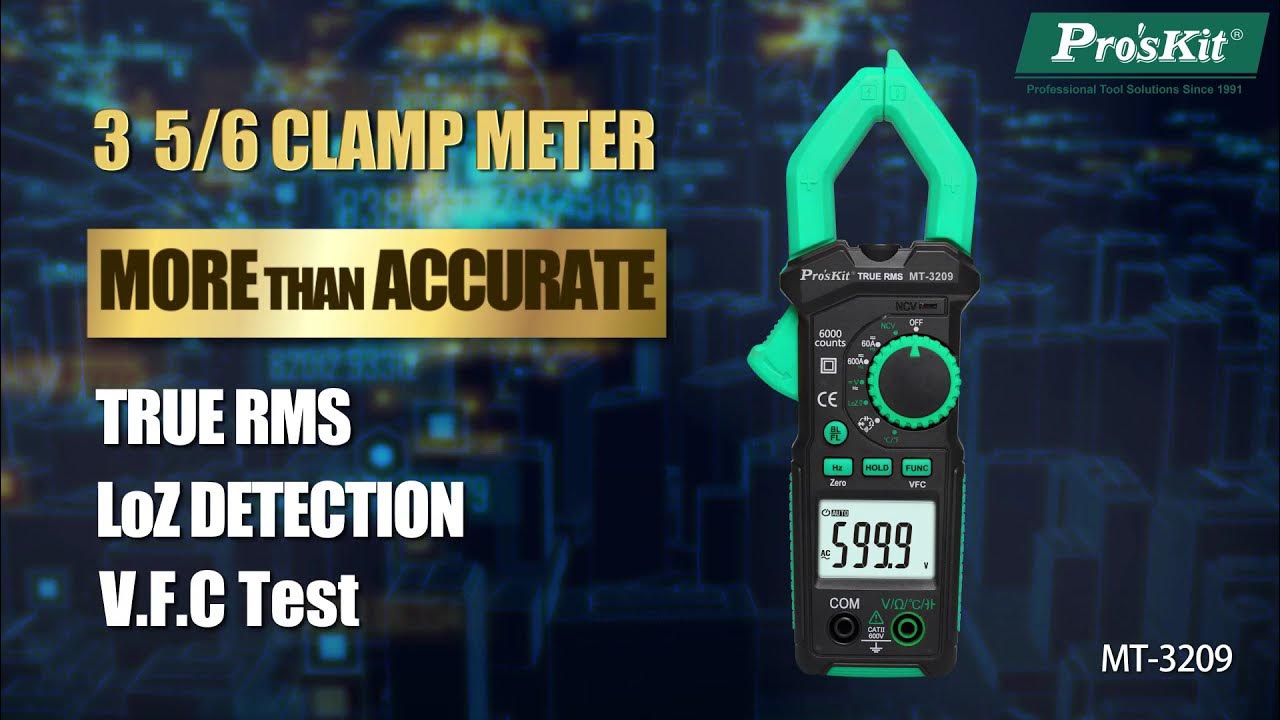 Pro'sKit MT-3209 3-5/6 AC/DC Digital Clamp Meter - YouTube