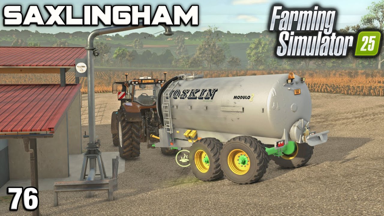 SPREADING PIG SLURRY TO SAVE MONEY ON NITROGEN Saxlingham FS25 Ep 76 ...