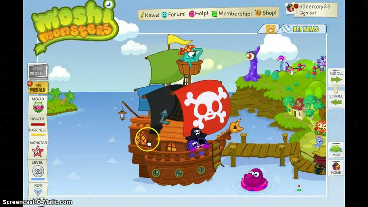 Captain Buck's Boat arrived in the port on Moshi Monsters - YouTube