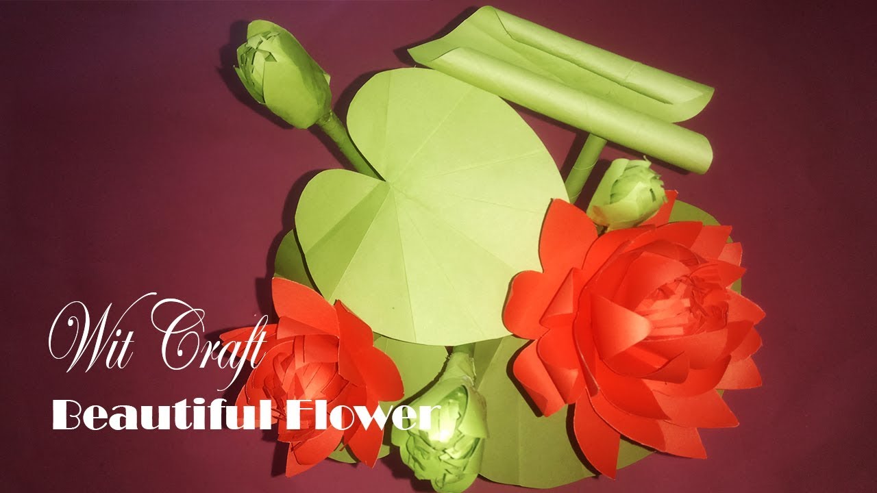 DIY! WATER LILY PAPER FLOWER FROM COLOR PAPER | WIT CRAFT - YouTube