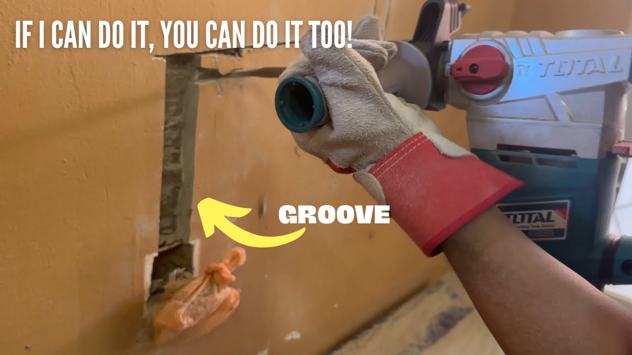 Start Your Project Now: Groove Making On Concrete Wall For Electric ...