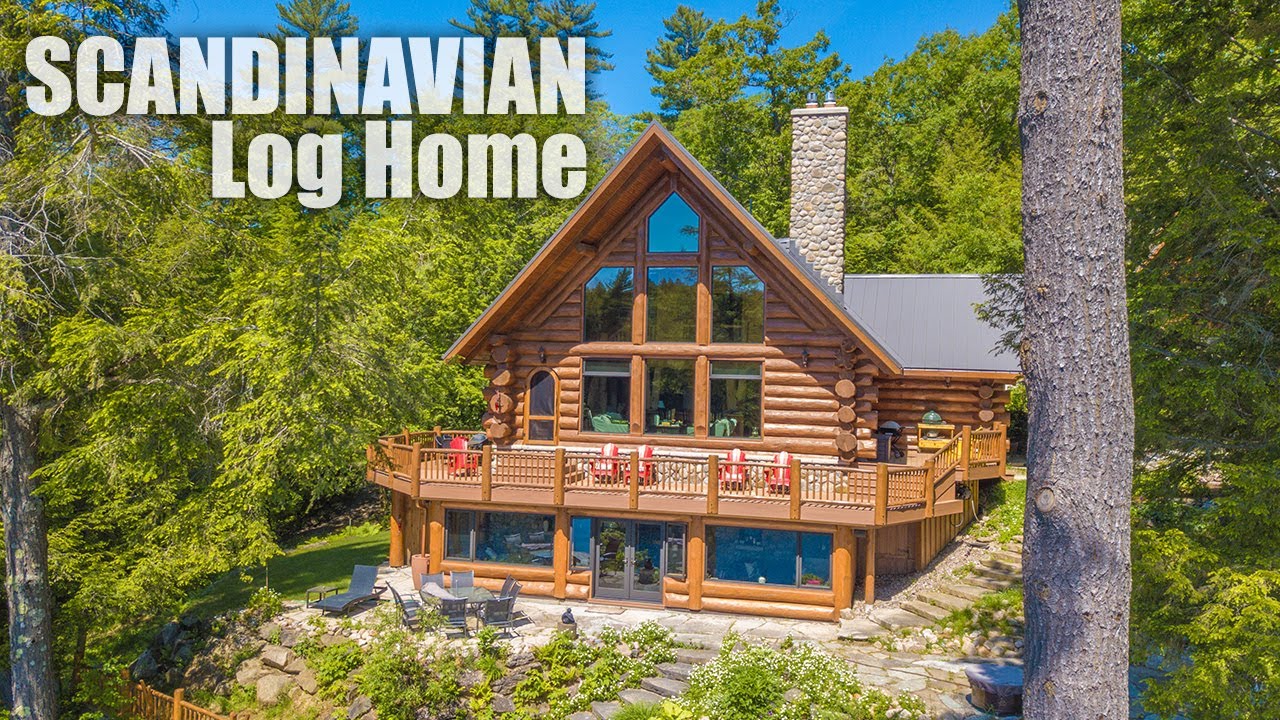 Scandinavian Full Scribe Log Home - YouTube