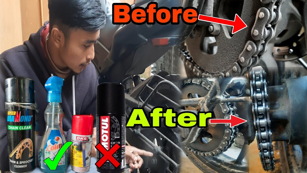 Motorcycle Chain cleaning & Chain Lube|Chain clean at Home🔥 - YouTube