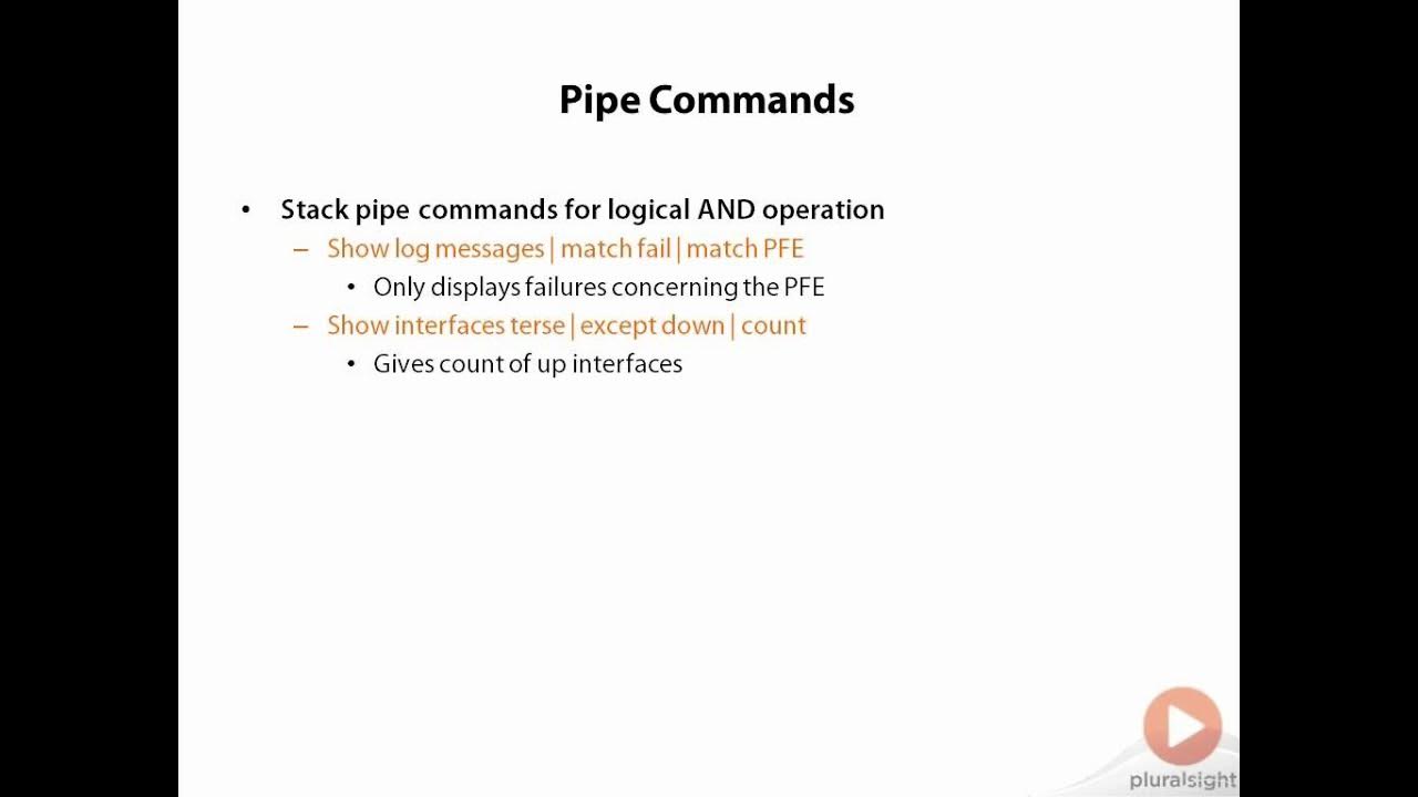 How to use Junos pipe commands to filter command output - YouTube How to use Junos pipe commands to filter command output - YouTube