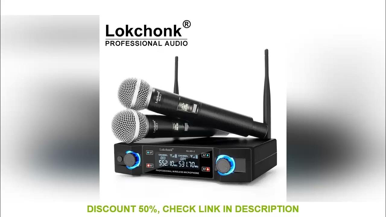 GLXD2 Professional Wireless Microphone System Dual Channel UHF Fixed Frequency Cordless Handheld ...