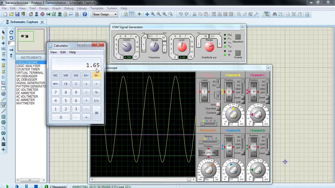 Penggunaan Sinyal Generator Dan Osciloscope Pada Proteus Versi Demo - YouTube