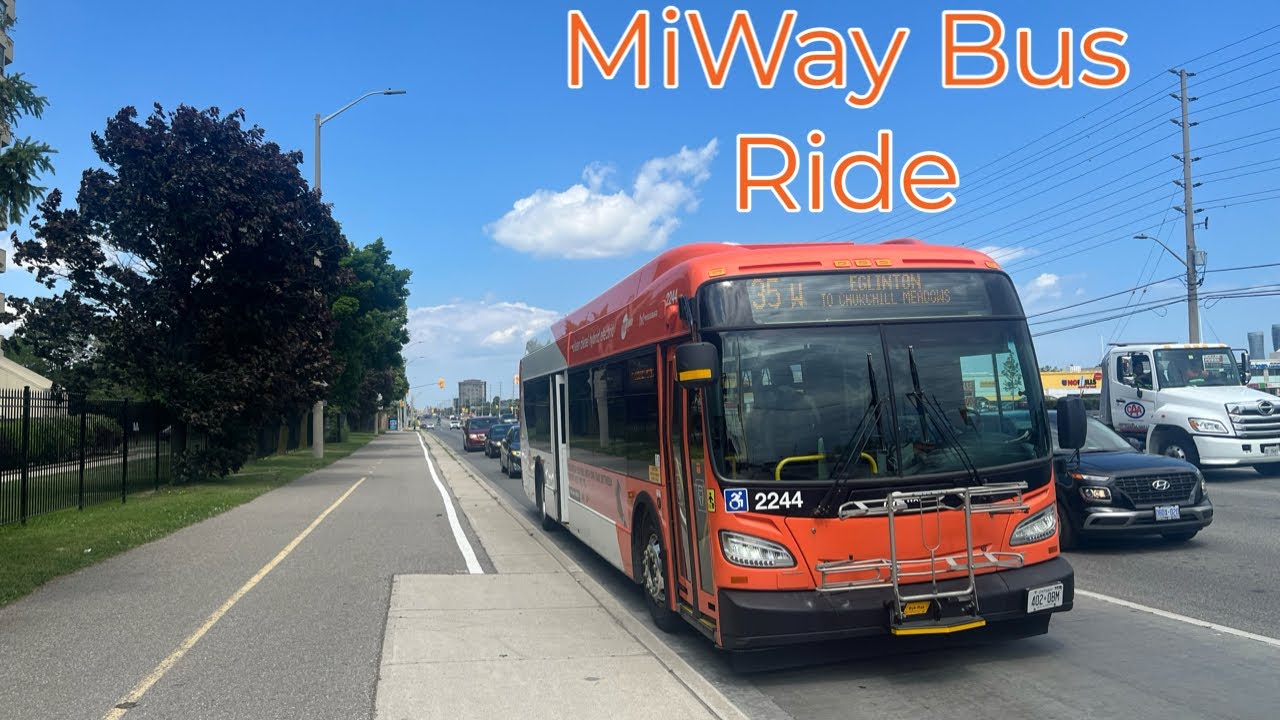 Mississauga MiWay 35 Eglinton Bus Ride - Renforth Drive to Mavis Road 6 ...