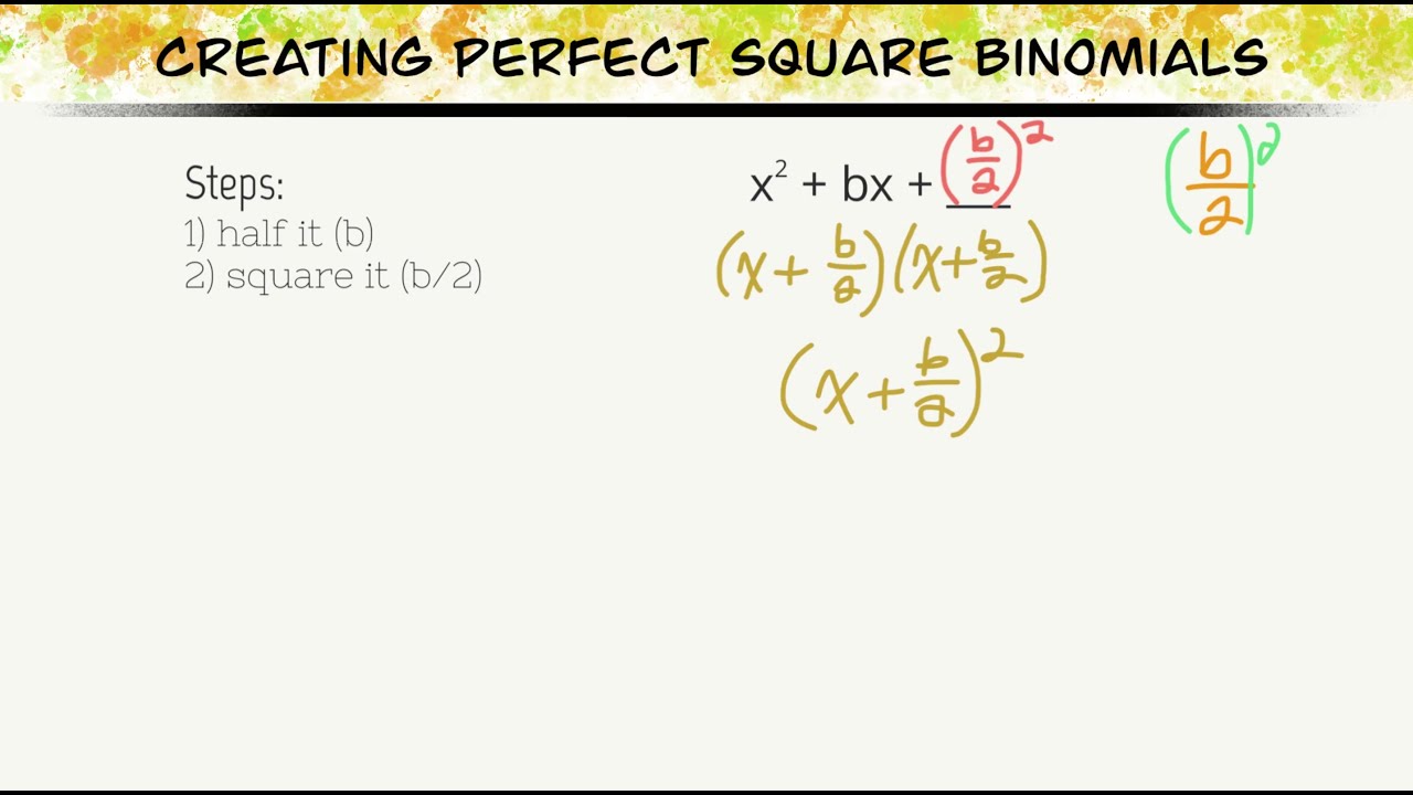 Creating Perfect Square Binomials - YouTube
