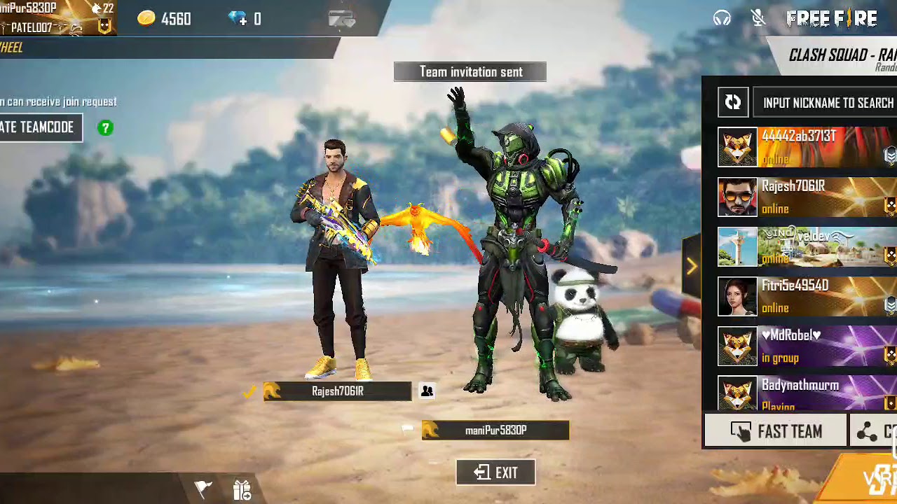 player free fire with Mani Kanta pro in AP - YouTube