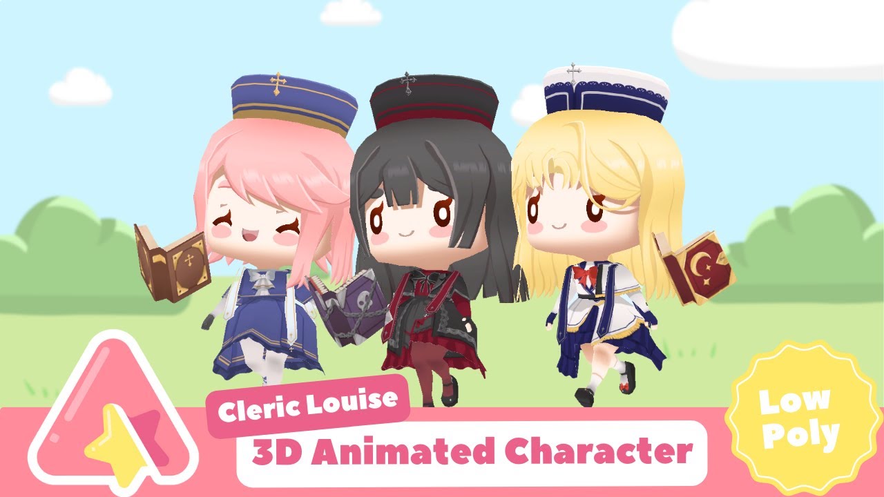 [UNITY ASSETS] 3D Chibi Cleric Louise | Animated Low-Poly Game ...
