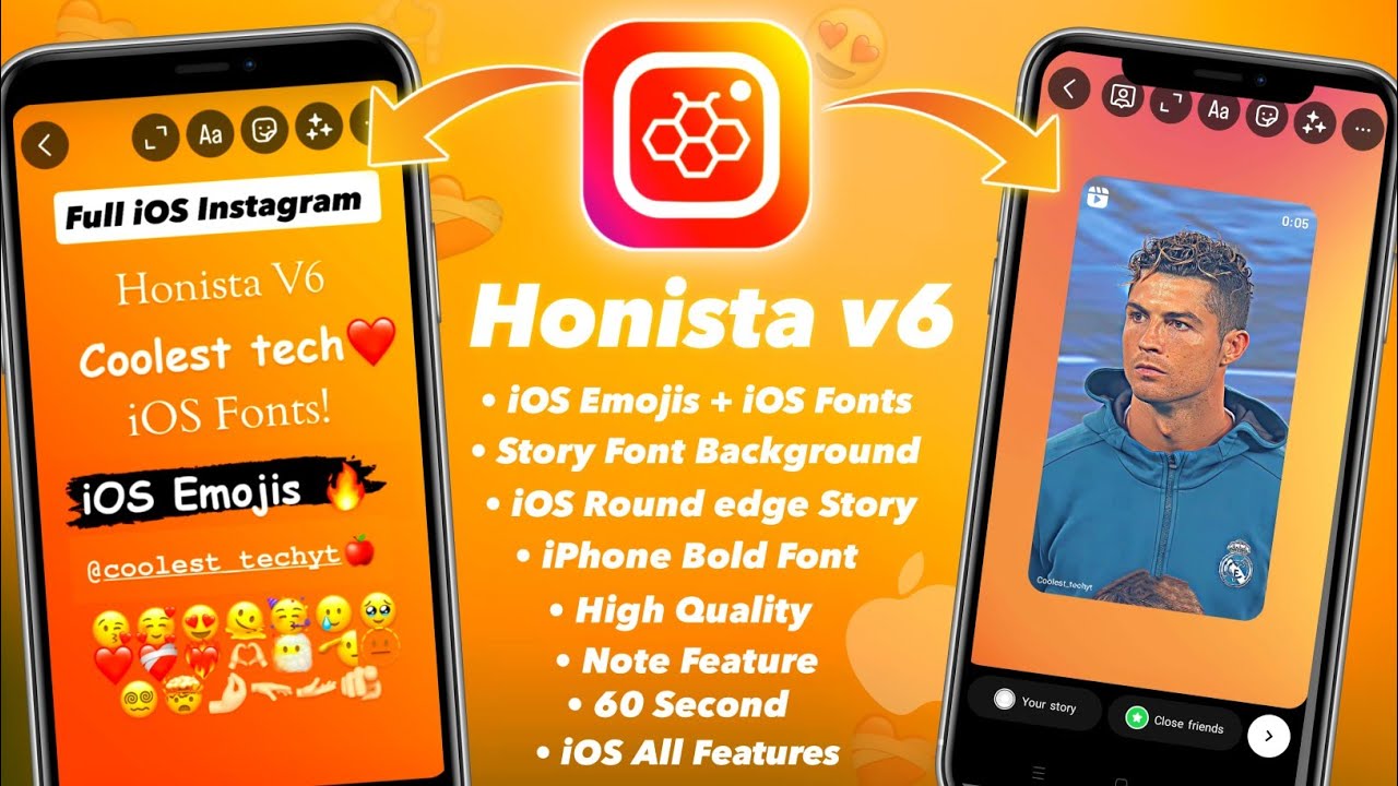 Honista v6 Tutorial 🔥Full iOS Instagram| iOS Emojis iOS Fonts | Honista ...