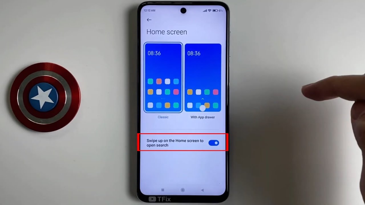 Swipe up on the Home screen to open search on Xiaomi Redmi Note 9 Pro ...
