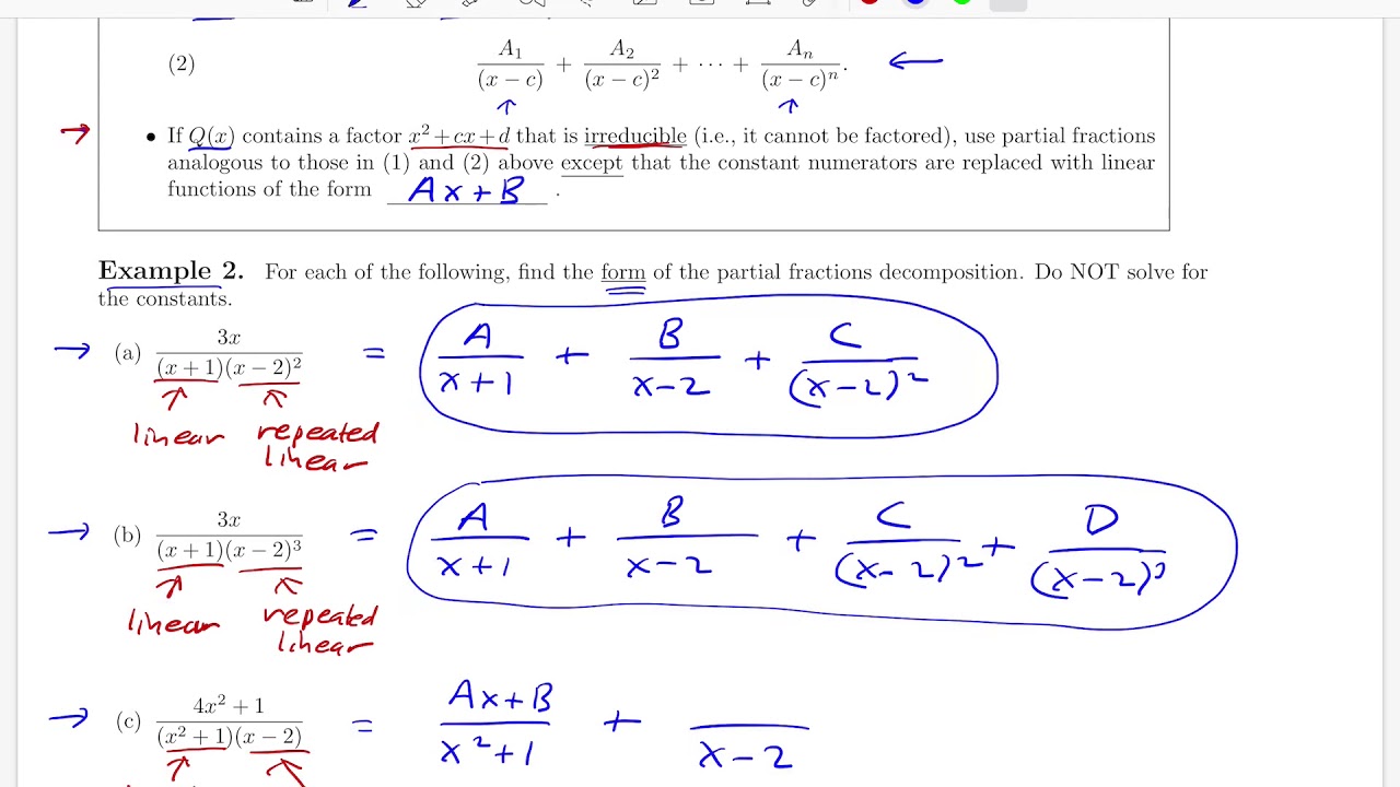 Math 211 Section 5.5 Summary & Example 2 - YouTube