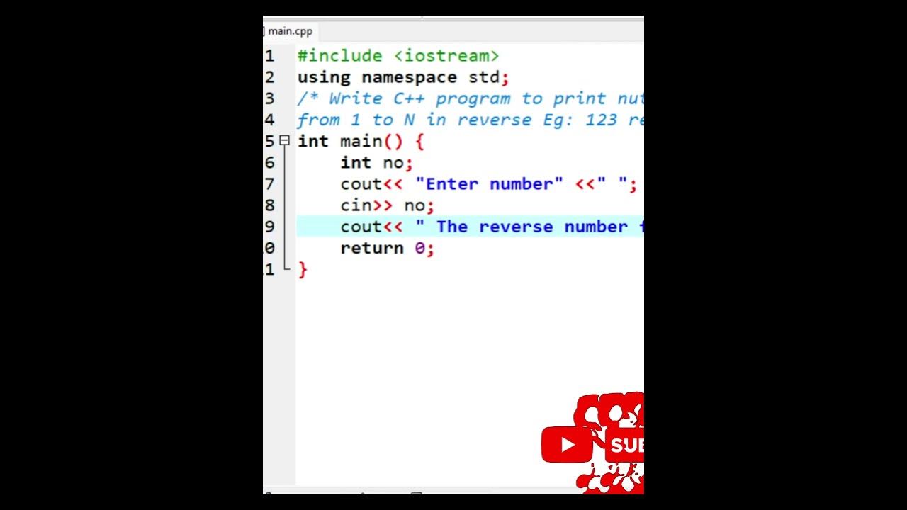 C++ Tutorial For Beginners| How To Reverse Numbers In C++ Program| #for_loop | #goo_computer ...