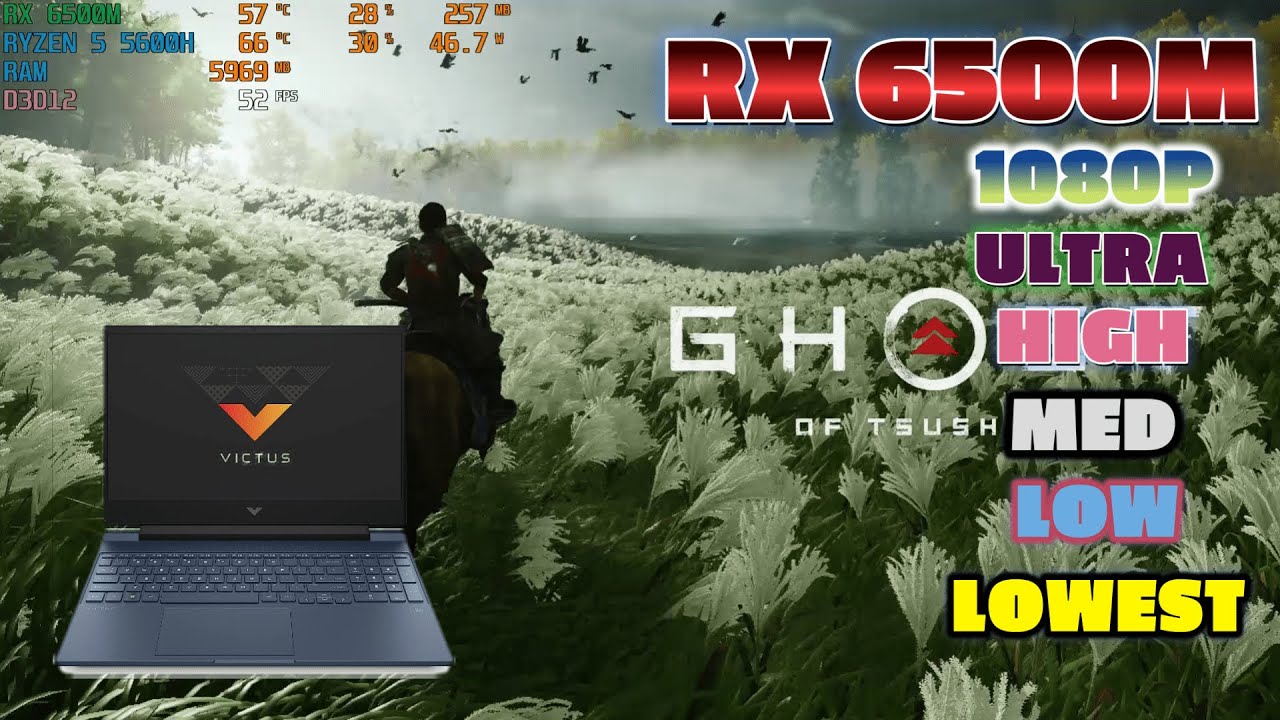 RX 6500M 4GB - Ghost of Tsushima || Testing HP Victus 15 || - YouTube