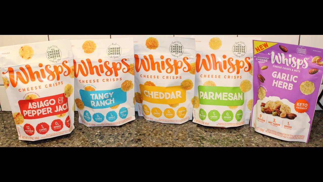 Whisps Cheese Crisps: Asiago & Pepper Jack, Tangy Ranch, Cheddar ...