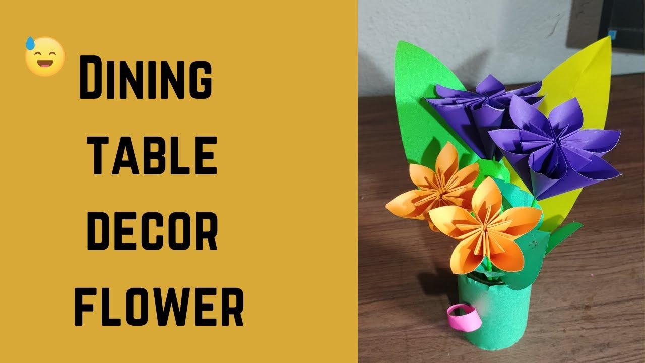 How to make table decoration flower easy || Paper flower basket ...