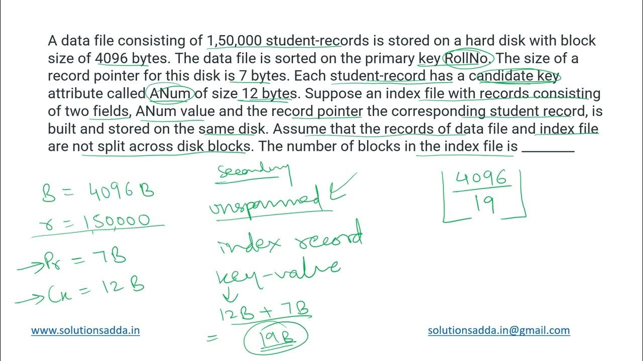 GATE 2021 SET-2 | DBMS | B-TREE | INDEXING | GATE TEST SERIES ...