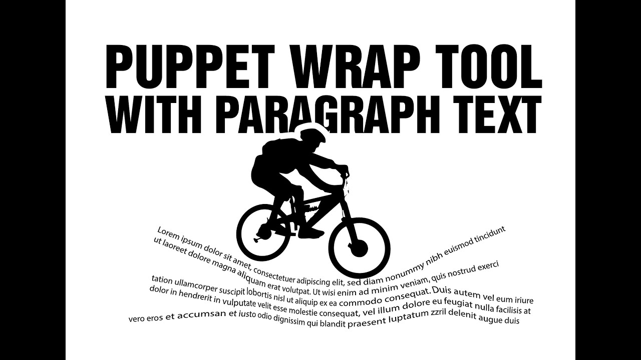 Illustrator paragraph text effects with puppet wrap tool - YouTube