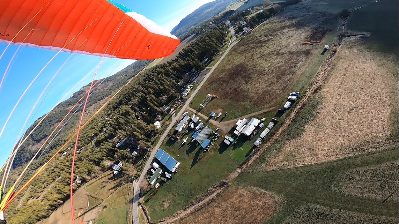 Paraglider Spiral landing at Freedom Flight Park Apr-14-24 - YouTube
