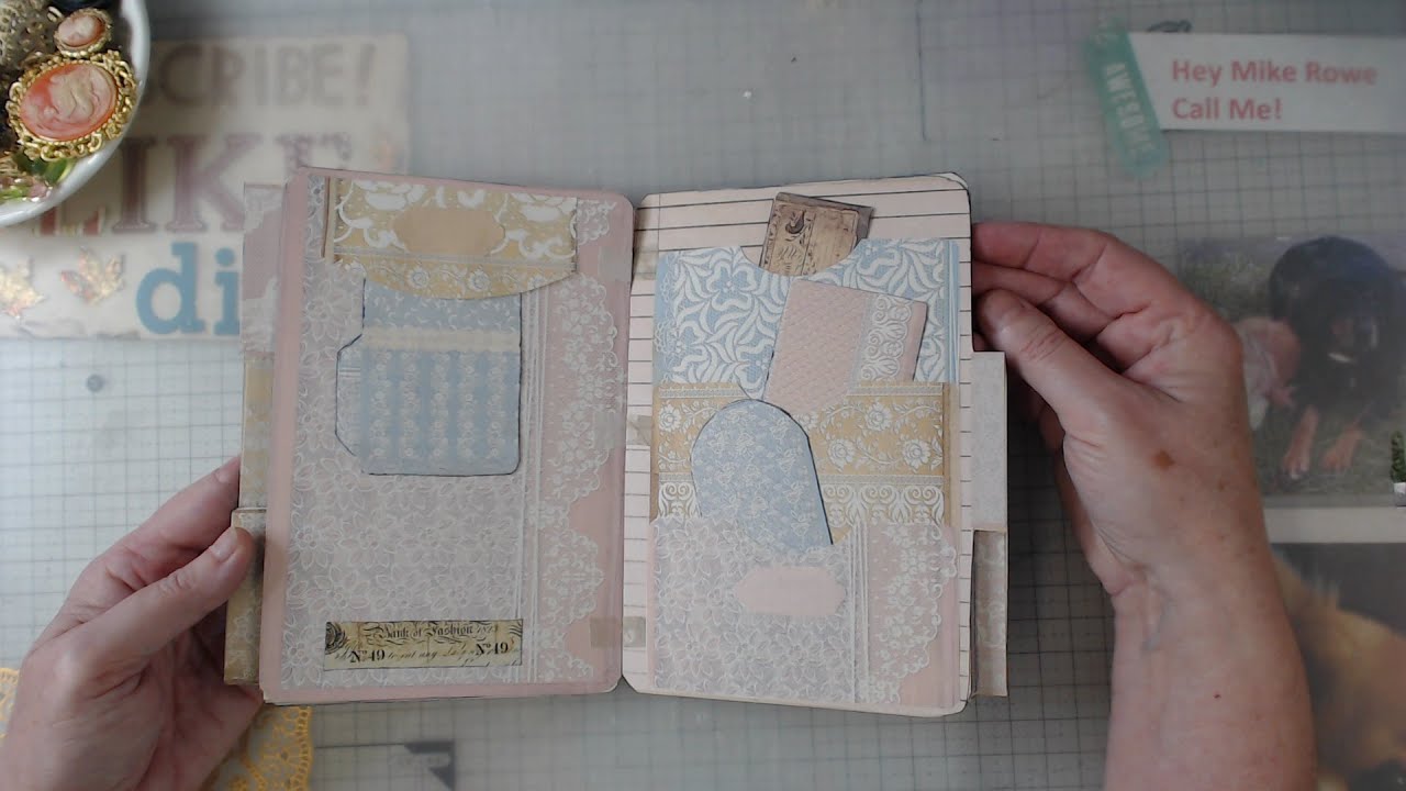 Lace Hinged File Folder Journal - YouTube