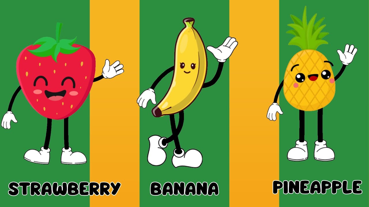 Yummy Fruit Song for Kids | Learn Fruits: Strawberry, Banana, Pineapple ...