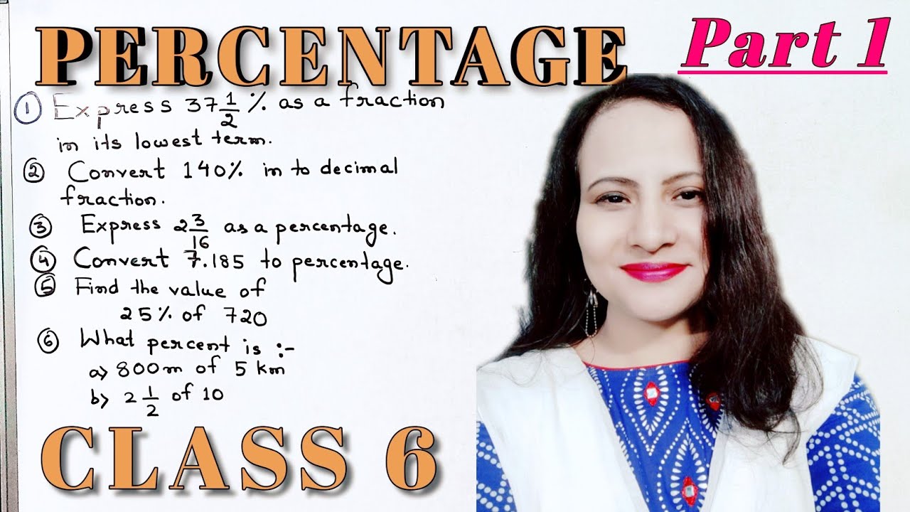 Percentage | with examples | class 6 | part-1 - YouTube