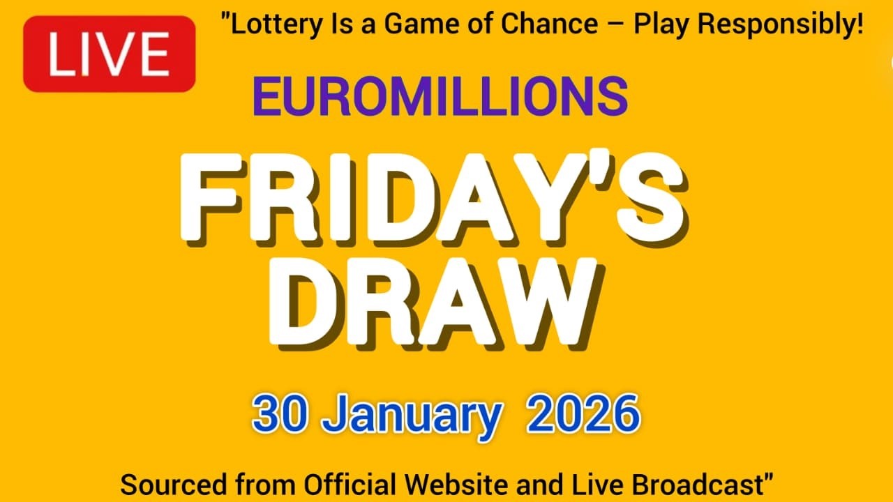 The National Lottery Euromillions Draw Live results from Friday 30 Jan ...