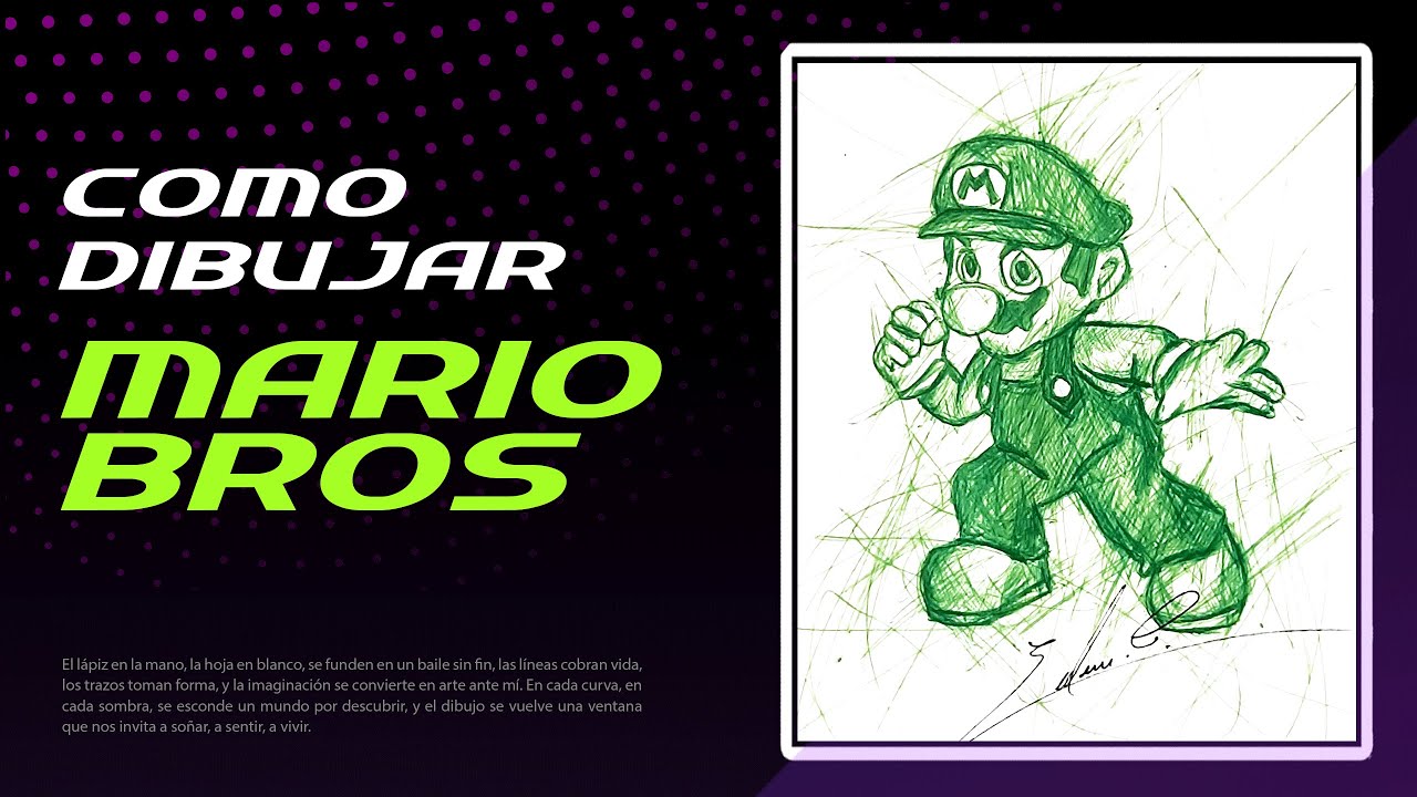 How to DRAW MARIO BROS Dibujando a MARIO BROS @ink_tintados - YouTube