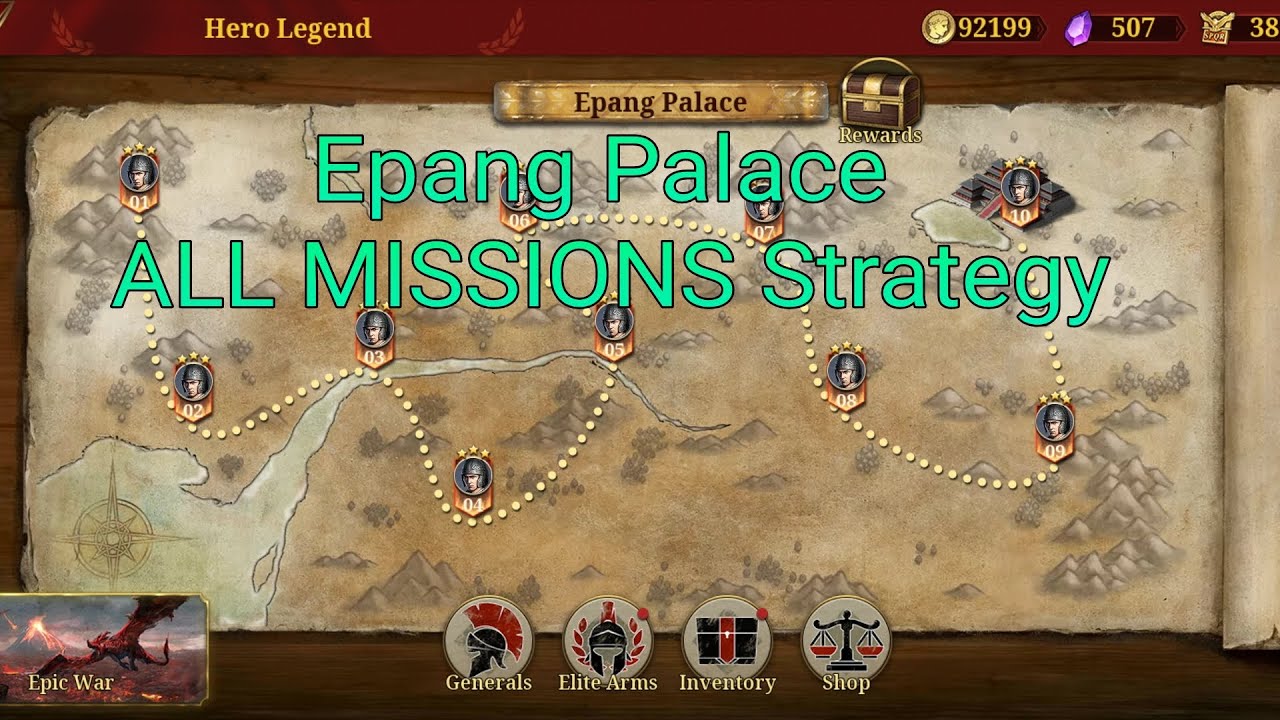 Great Conqueror Rome: Hero Legend Epang Palace ALL MISSIONS Strategy ...