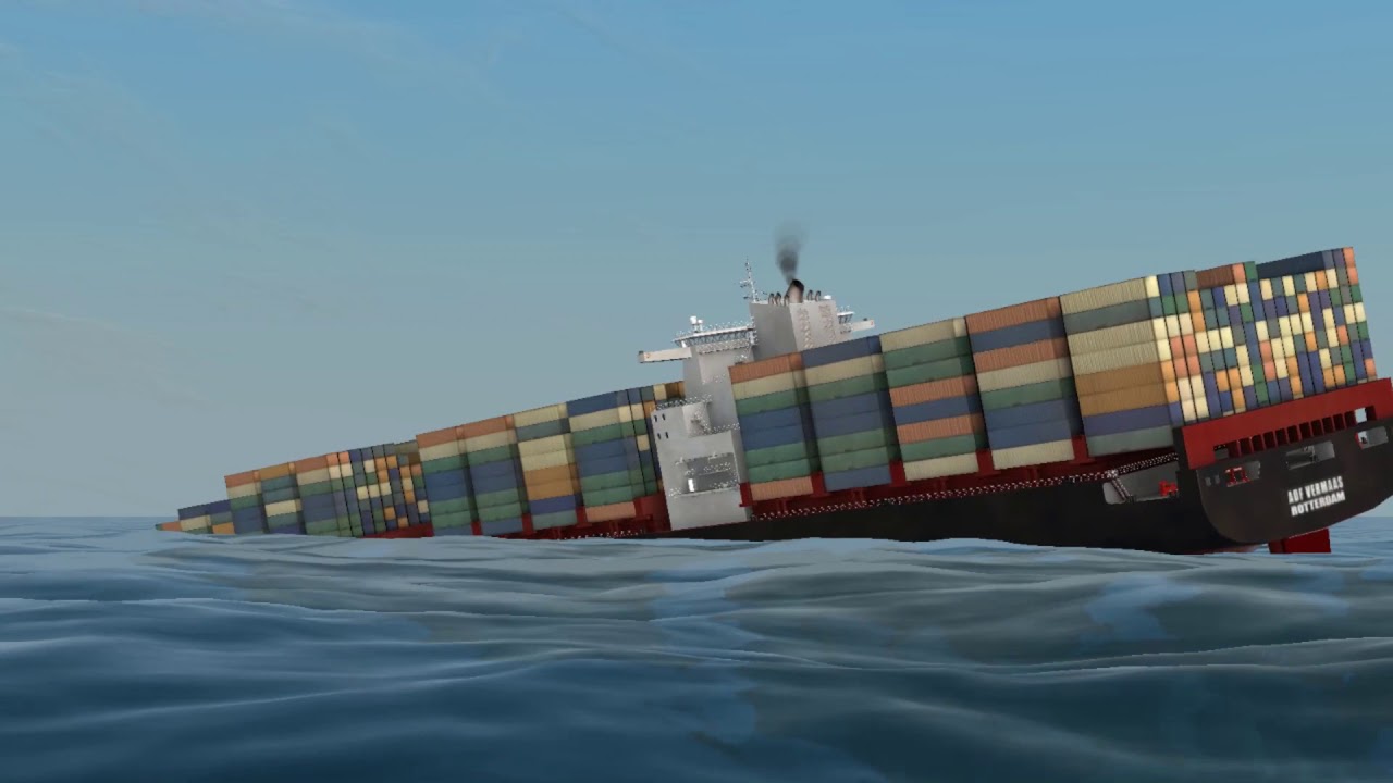 Container ship sinks with awful game physics | Ship Simulator Extremes ...