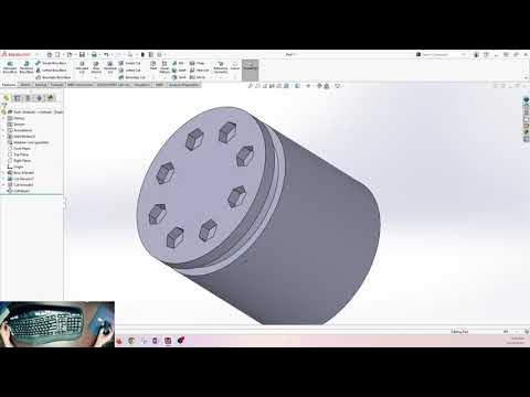 SolidWorks Basics: Revolved Cut, Sketch Control on Cylinder, Circular Pattern - YouTube