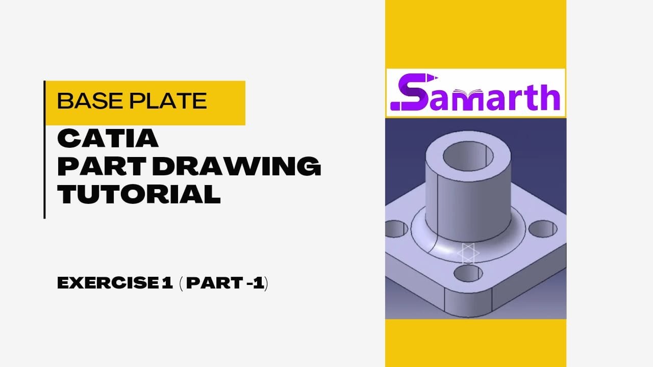 CATIA Part drawing Tutorial Part-1 for beginners. Exercise 1 #catiav5 # ...