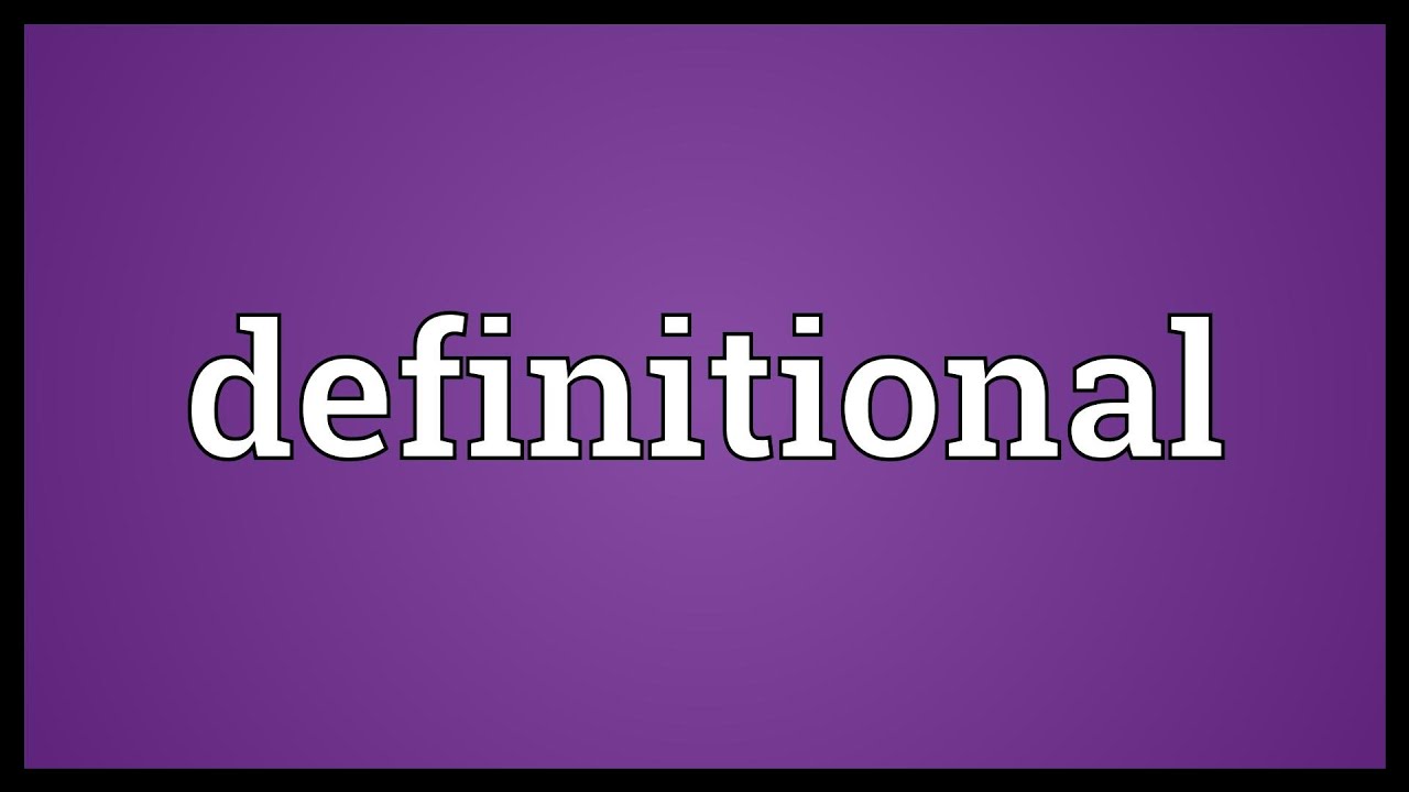 Definitional Meaning - YouTube