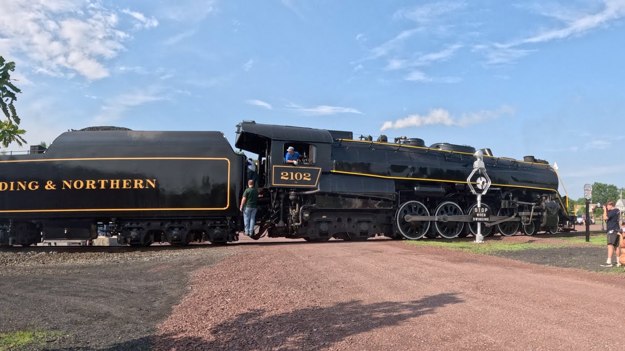 Reading & Northern 2102 Steam Locomotive - First Trip Out of ...