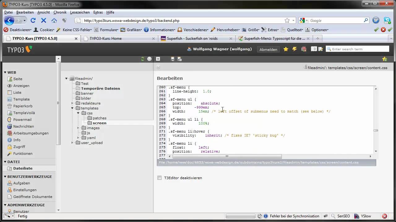 71-TYPO3-Einbau des Superfish-Dropdown-Menues.mp4 - YouTube