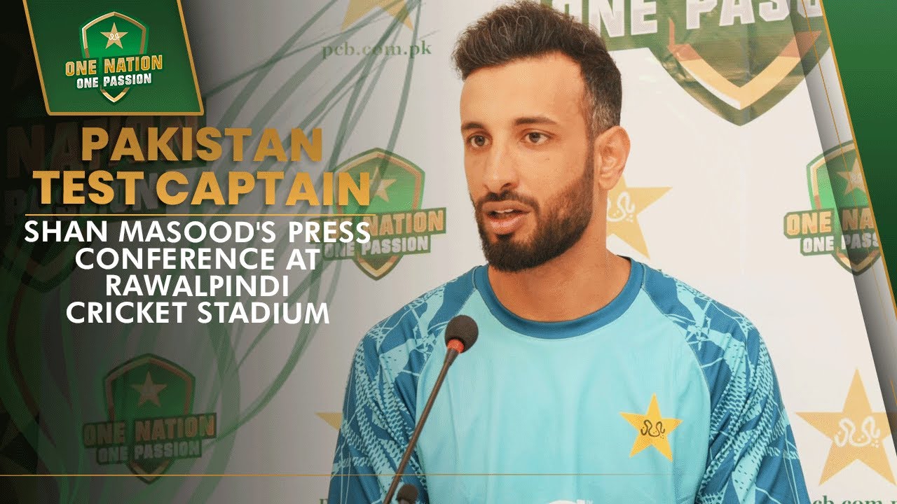 Pakistan Test captain Shan Masood's press conference at Rawalpindi ...