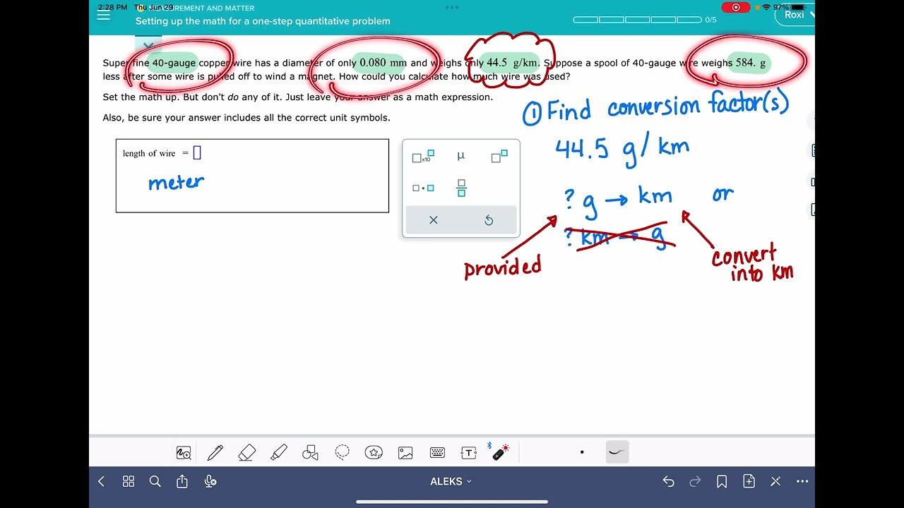 ALEKS: Setting up the math for a one-step quantitative problem - YouTube