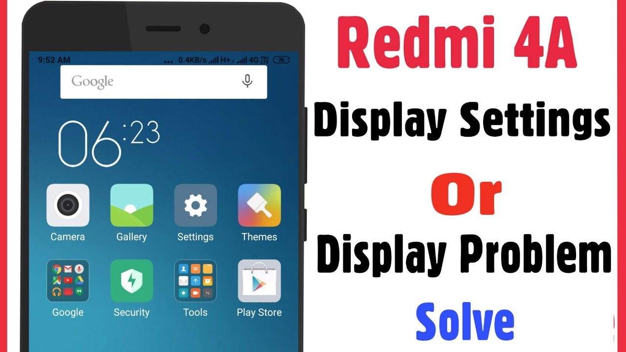 Xiaomi Redmi 4A Display Settings & Display Problem Solve - YouTube