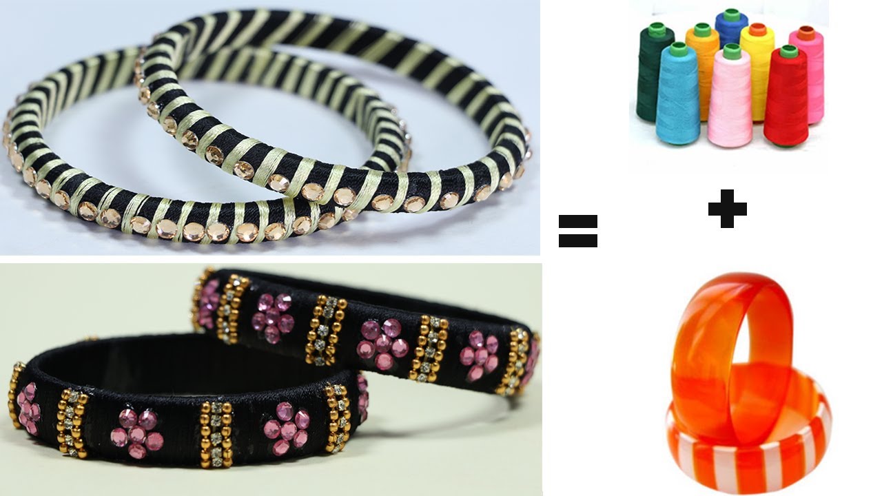 DIY Silk Thread Bangles | How to Make Silk Thread Jewellery at Home ...