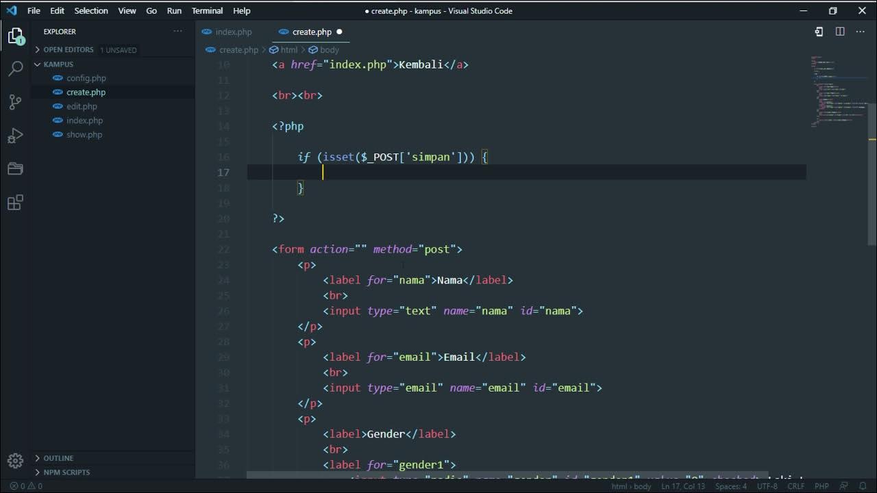 Menambahkan data ke database - CRUD PHP MYSQLi Procedural - YouTube
