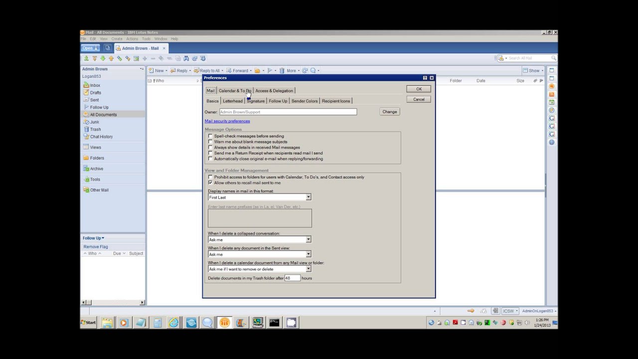 Enabling Alarms in Lotus Notes - YouTube