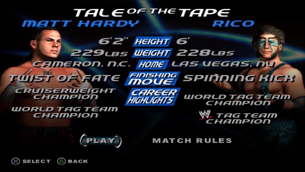 WWE SmackDown! vs. Raw - Matt Hardy VS Rico (HARDCORE) - YouTube